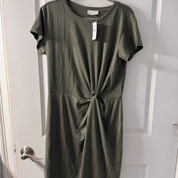 LOFT | Dresses | Olive Green Knot Front Dress From The Loft Outlet ...